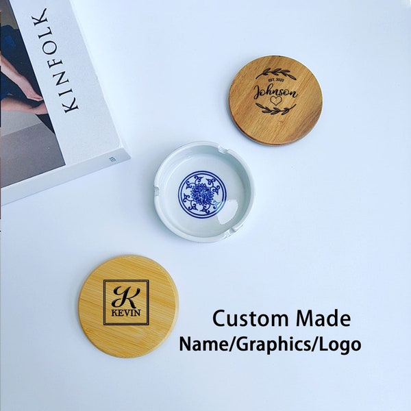 Ceramic Ashtray Custom Logo - Etsy