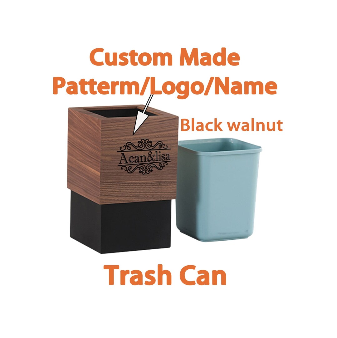 Black Walnut Trash Cansolid Wood Household Living Room - Etsy