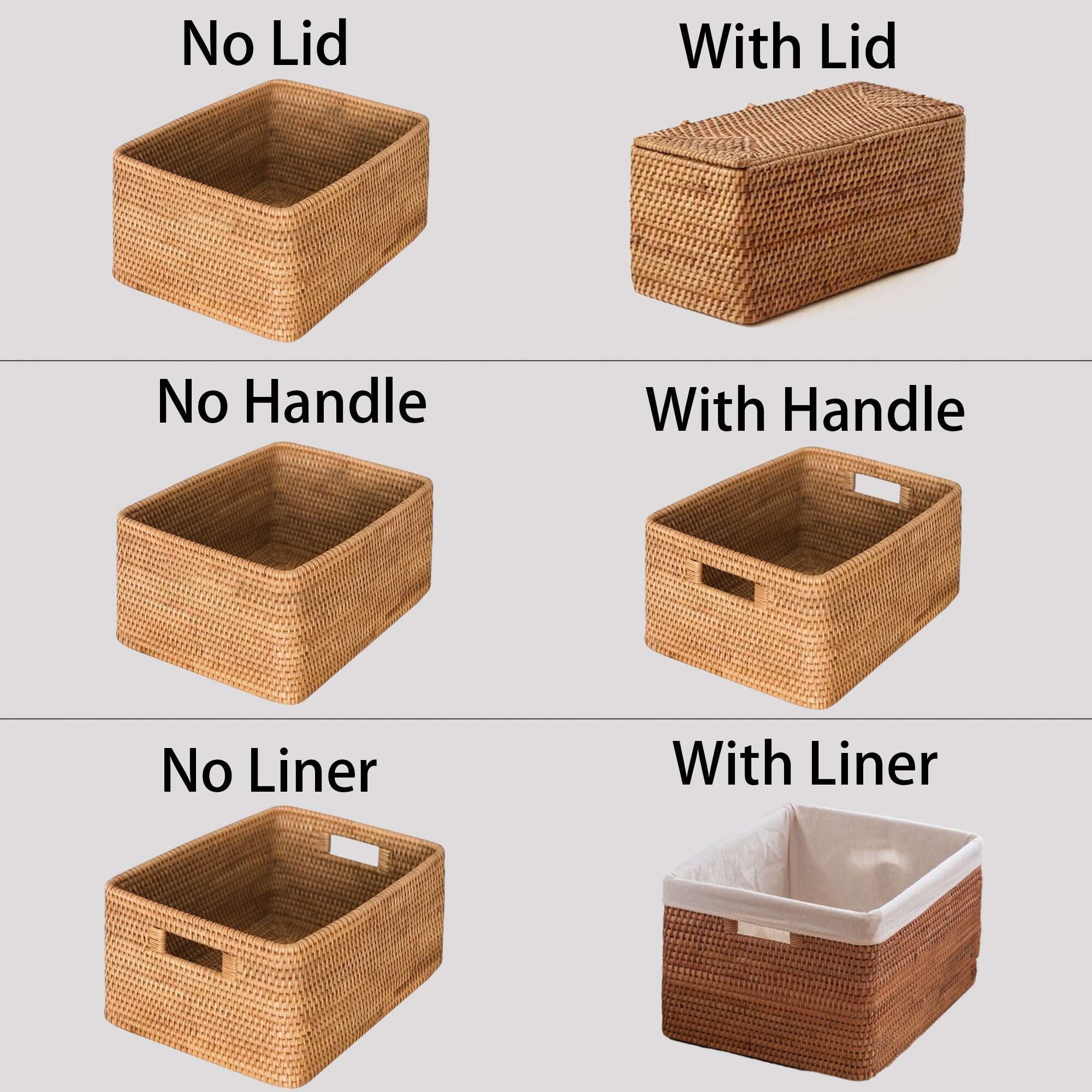 Custom Size Natural Rattan Woven Basket,cabinet Storage Basket,kitchen ...