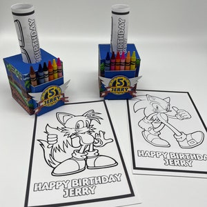 Sonic Coloring Activity Box/ Sonic Party Favor Box - Etsy