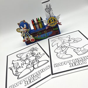 Sonic Coloring Activity Box/ Sonic Party Favor Box/sonic Party - Etsy