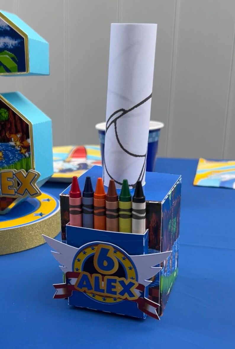 Sonic Coloring Activity Box/ Sonic Party Favor Box - Etsy