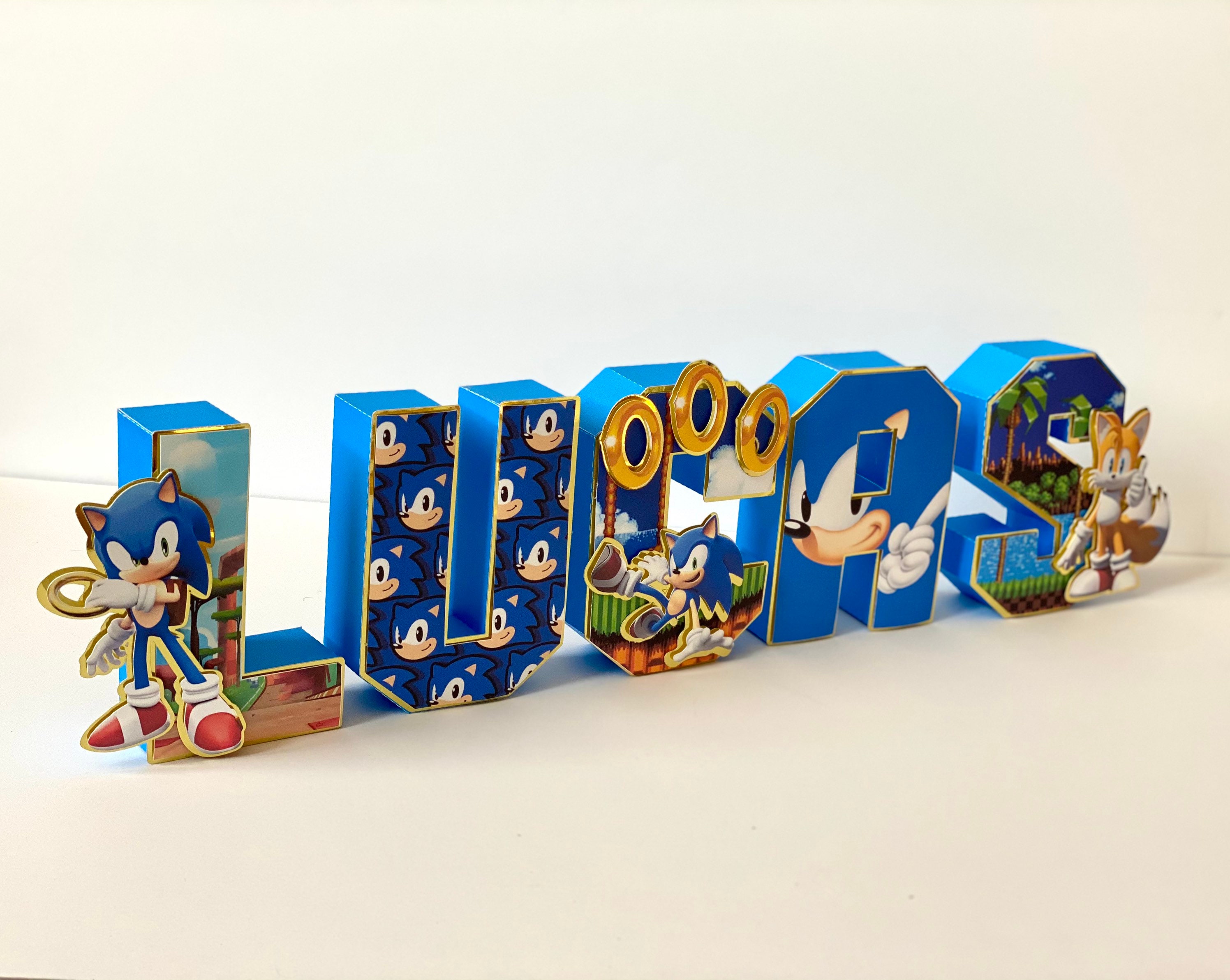 Letras Sonic 3D inspiradas en encargo/Decoraciones de fiesta de ...