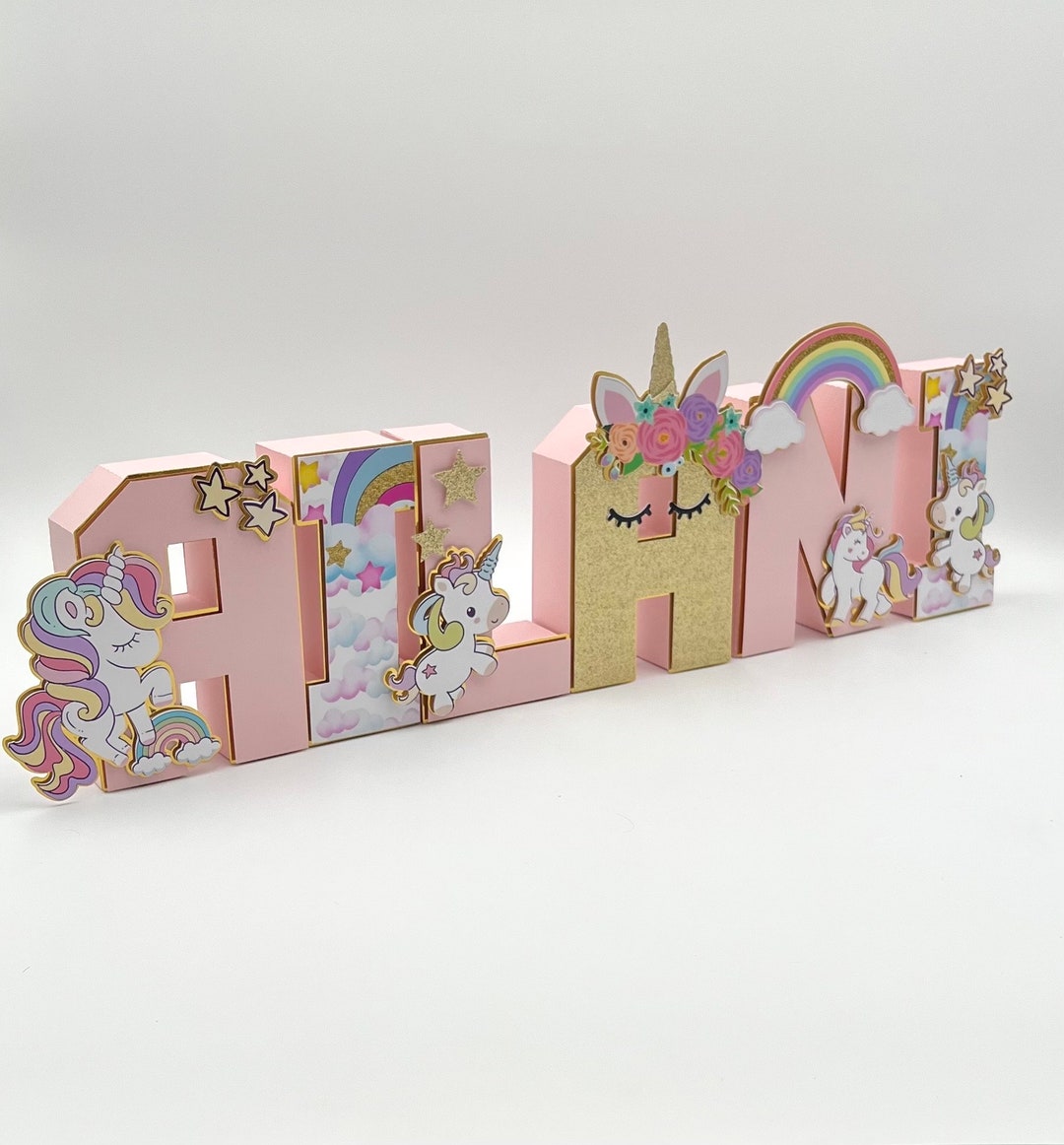 Letters Custom Unicorn 3D/ Unicorn Birthday Decorations/ Unicorn ...