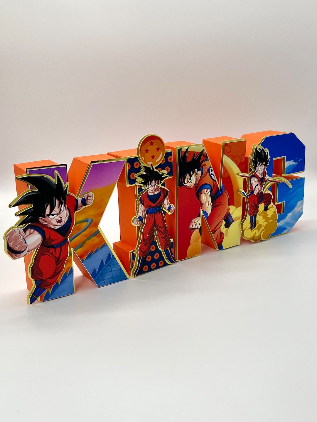 Letras 3D de Goku personalizadas / Decoraciones para fiesta de ...
