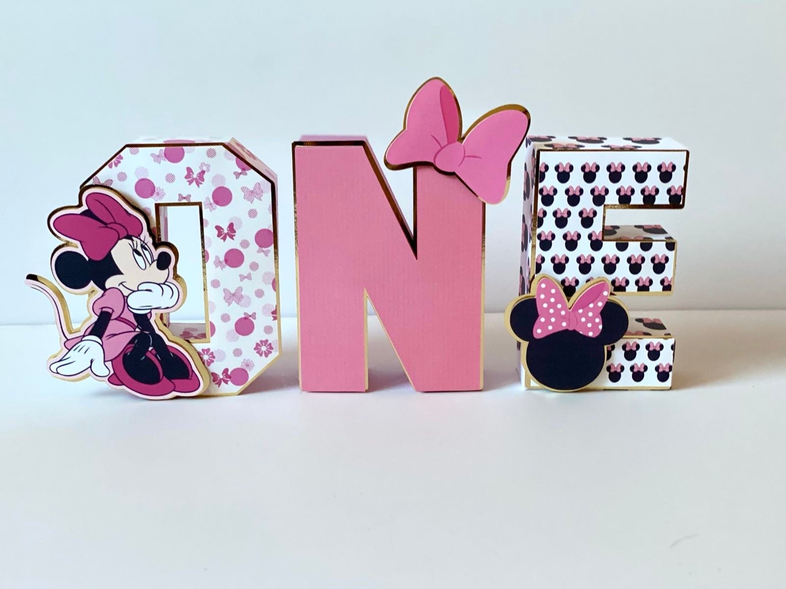 Letras De Minnie Mouse Rosa Logotipo MINNIE ROSA Personalizado