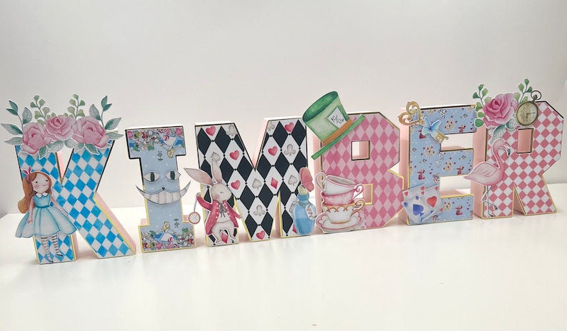 Custom Alice in Wonderland 3D Letters / Birthday Alice in - Etsy