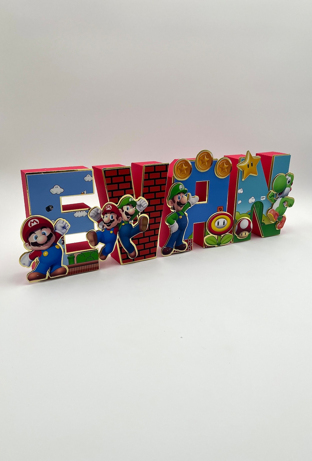 Letras personalizadas de Mario Bros 3D / Fiesta de Super Mario - Etsy ...