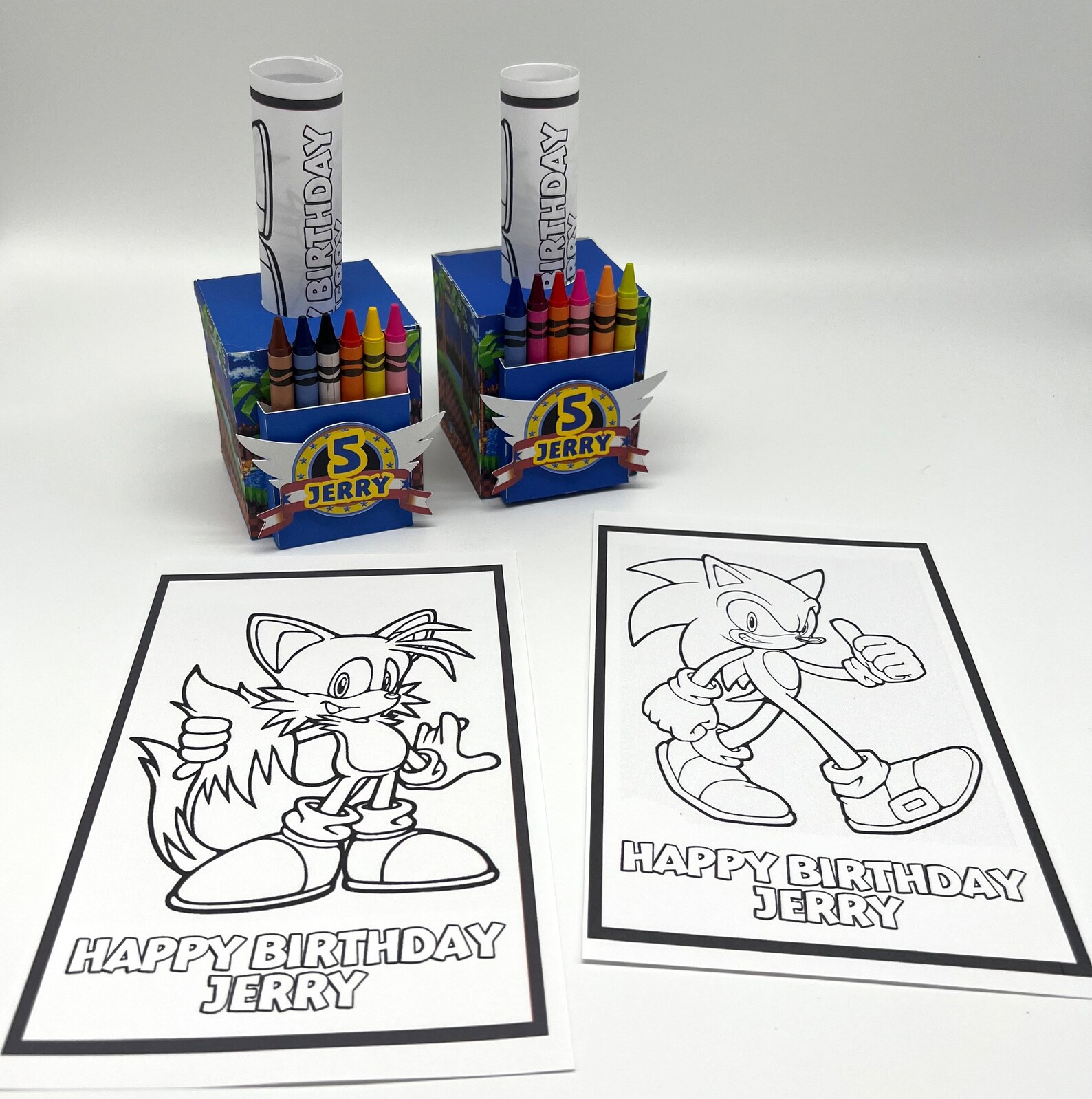 Sonic Coloring Activity Box/ Sonic Party Favor Box - Etsy