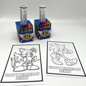 Sonic Coloring Activity Box/ Sonic Party Favor Box - Etsy