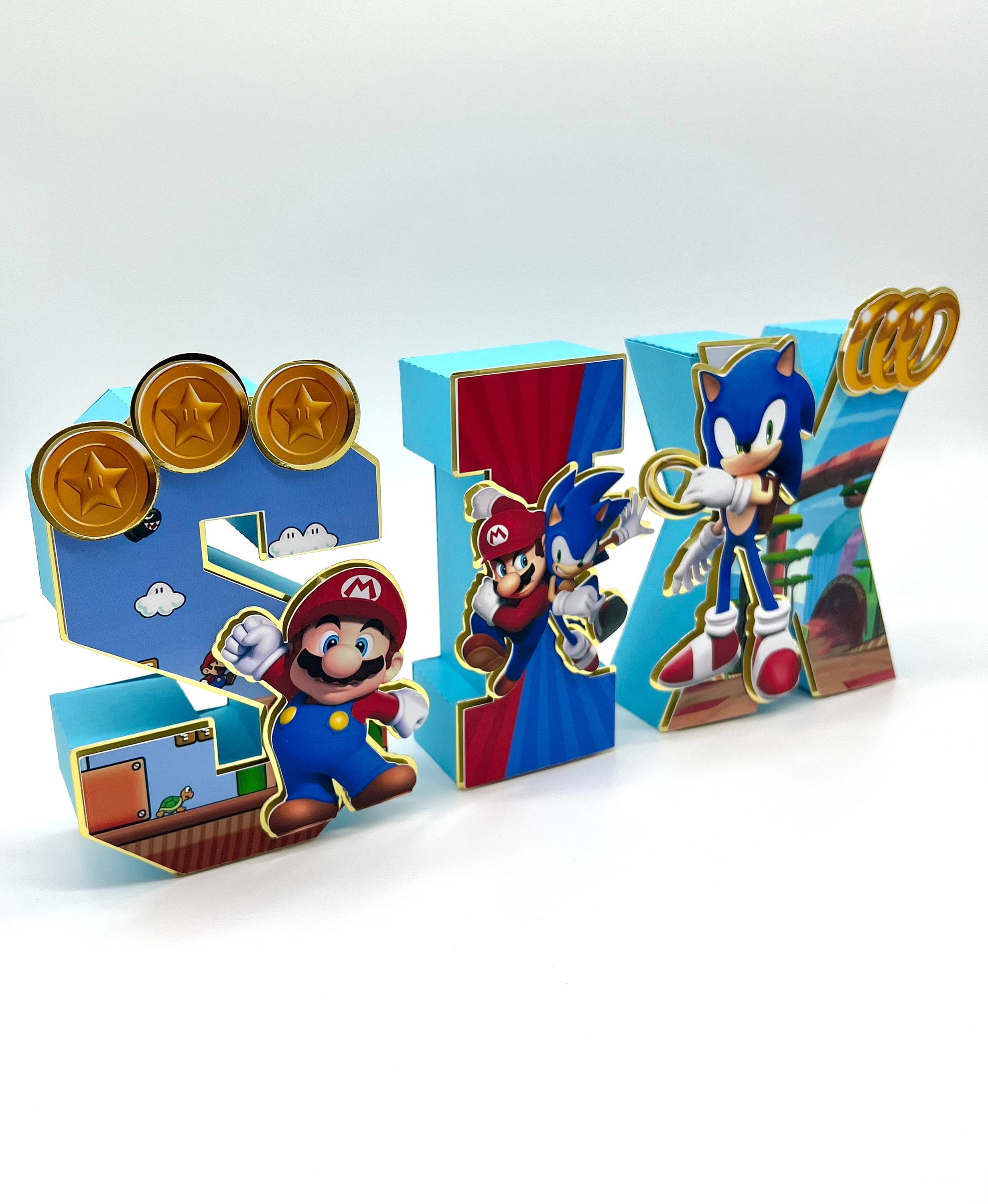 Custom Sonic and Mario Bros 3D Letters / Birthday Party - Etsy