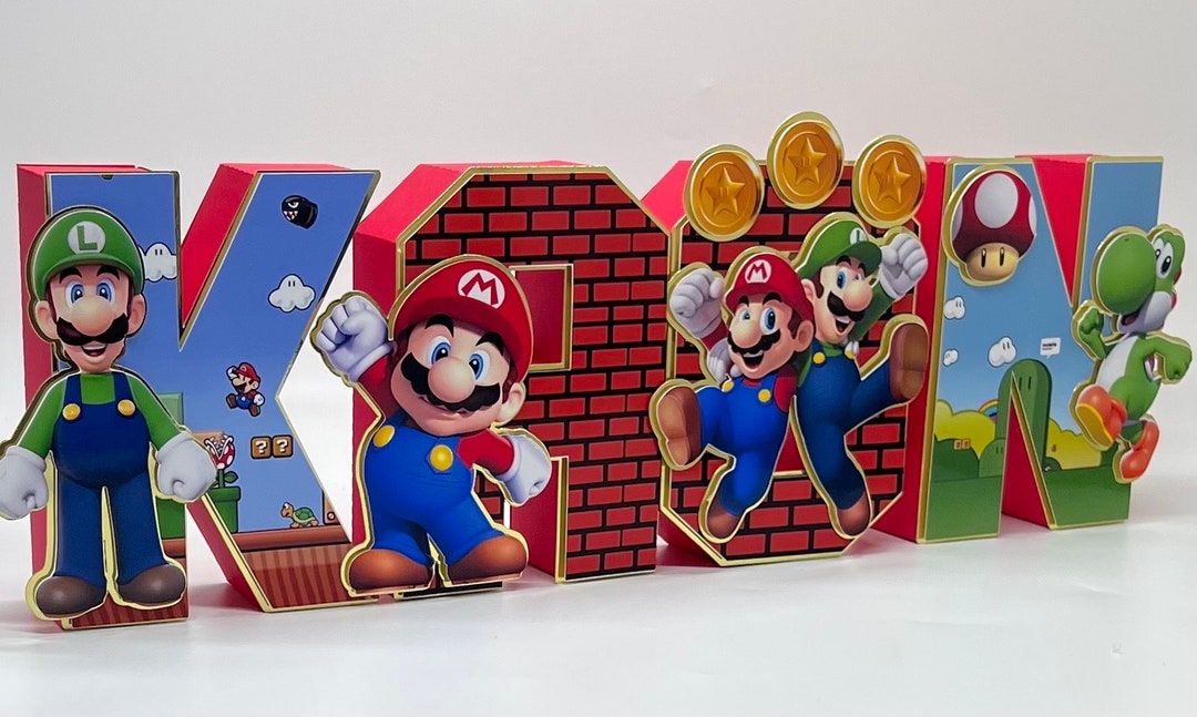 Letras personalizadas de Mario Bros 3D / Fiesta de Super Mario - Etsy ...