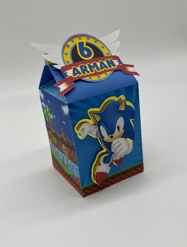 Sonic Favor Milk Box Sonic Candy Box Sonic Party | Etsy