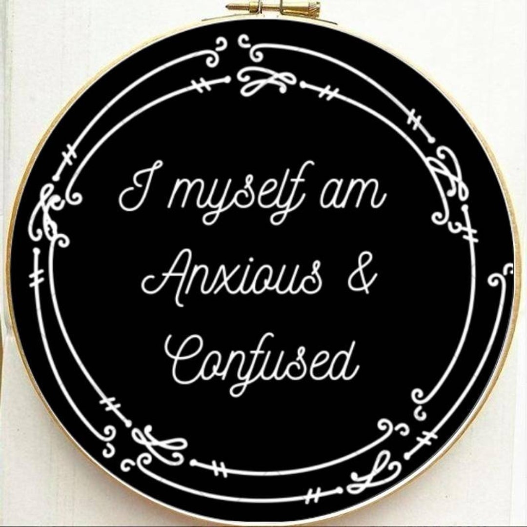 I Myself Am Anxious and Confused / Embroirery / Unique Pixel Art / Goth ...