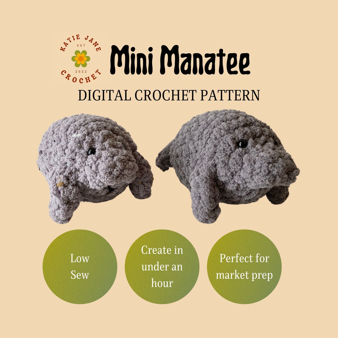 Manatee Digital Crochet Pattern Manatee Amigurumi for Market Prep Low ...