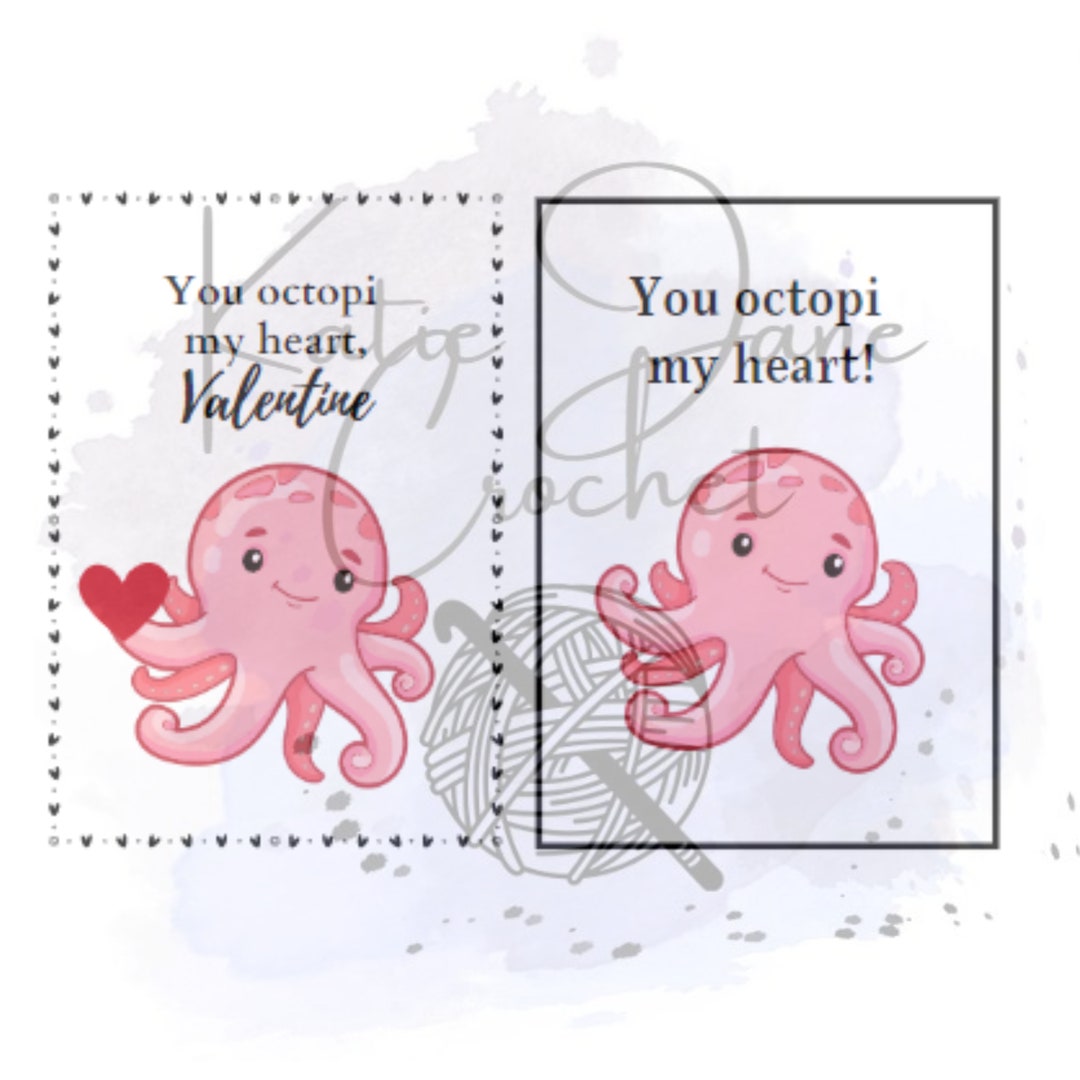 Octopus Digital Card Printable, You Octopi My Heart Valentine Printable ...
