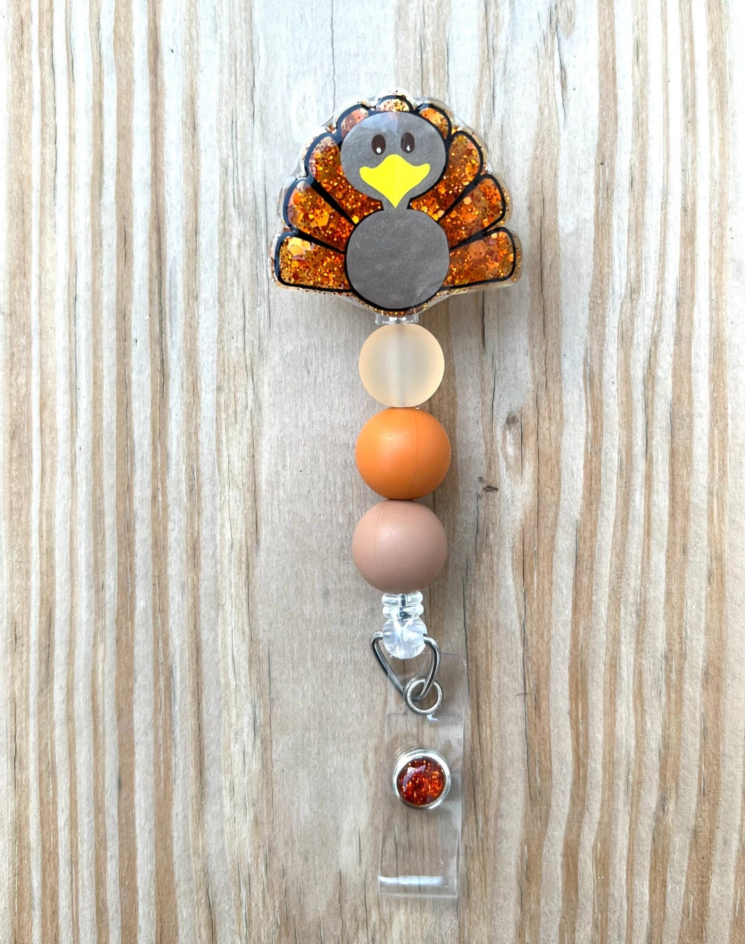 Turkey Alligator Clip Badge Reel, Thanksgiving Badge Reel, Turkey Badge ...