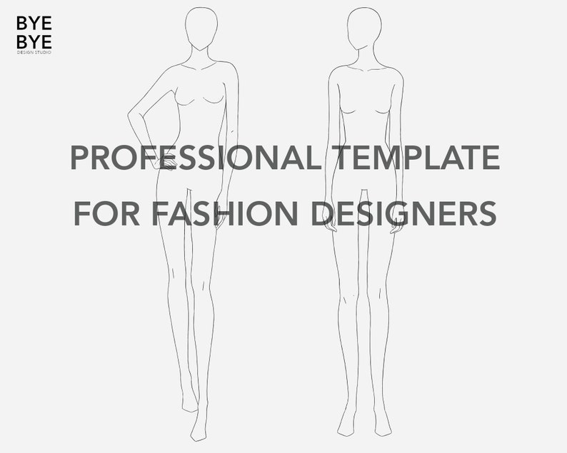 Female Fashion Figure Template - Fashion Croquis #3 - Etsy