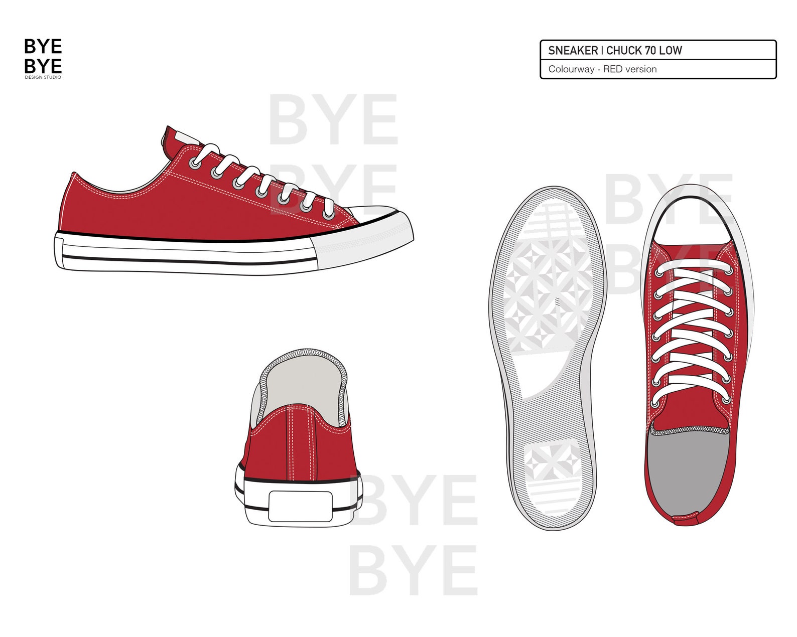 Chuck 70 Low Sneaker Flat Sketch – Fashion Design CAD (digital Download ...