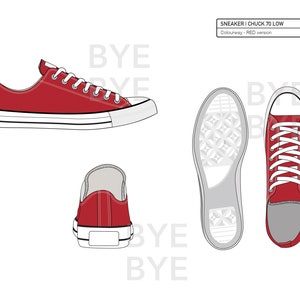 Chuck 70 Low Sneaker Flat Sketch – Fashion Design CAD (digital Download ...