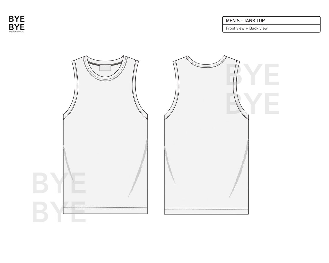 MEN'S TANKTOP - Fashion Design Flat Sketches to Download - Technical ...