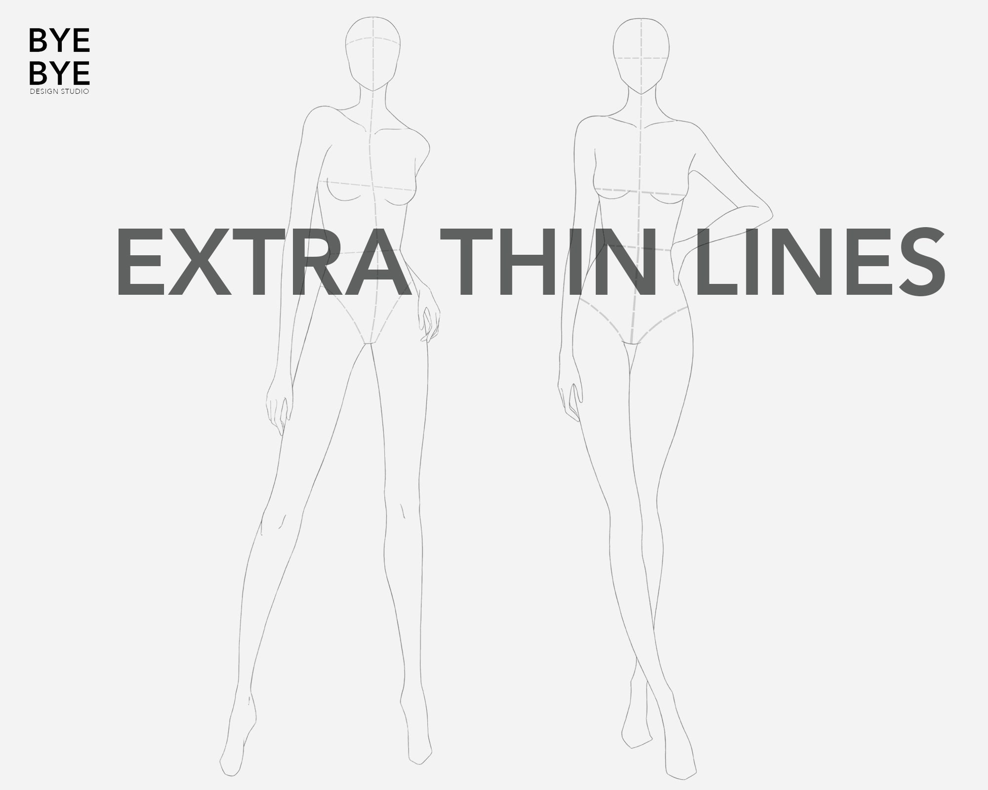 Female Fashion Figure Template - Fashion Croquis #5 - Etsy