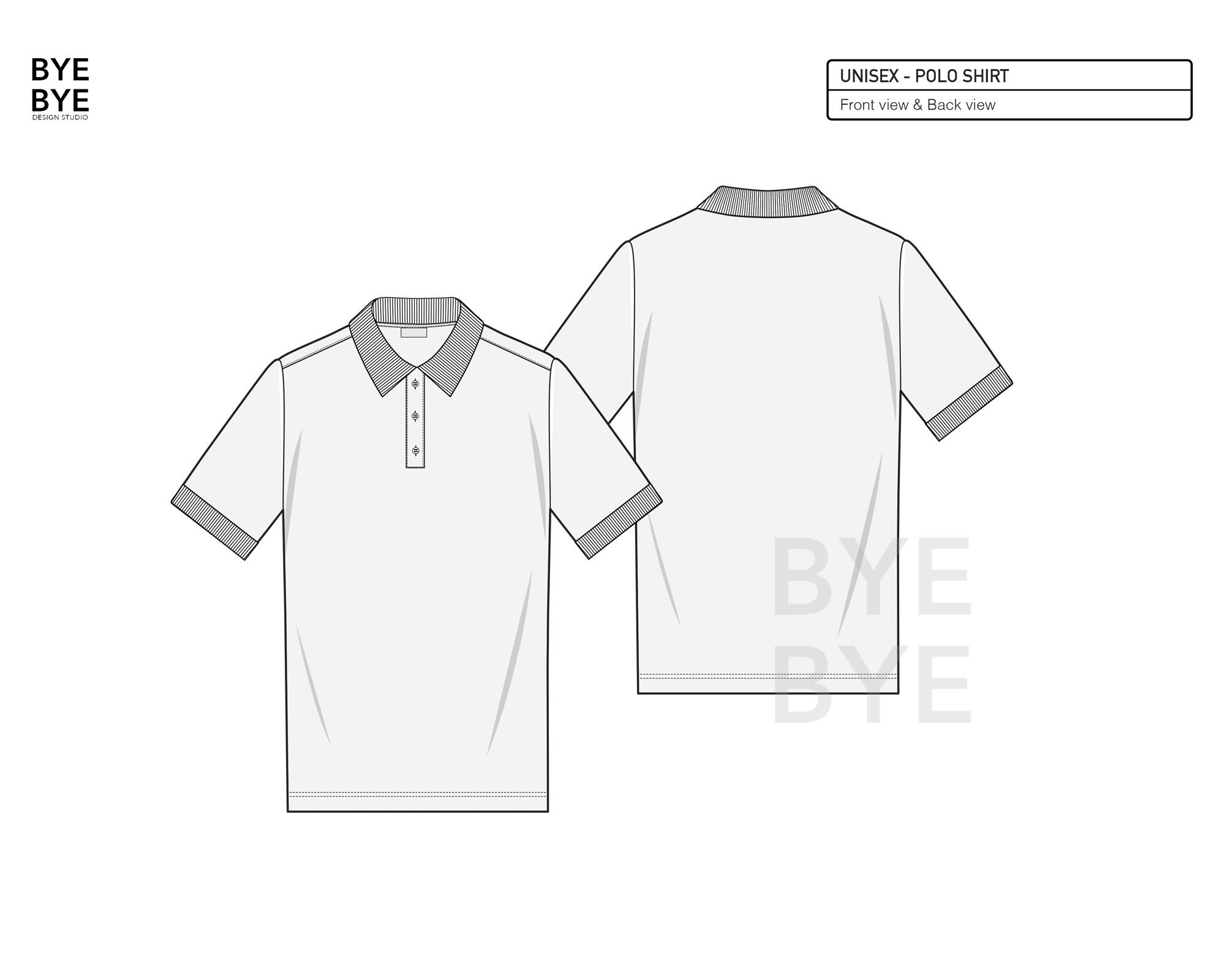 Unisex POLO SHIRT Fashion Design Flat Sketches to Download Technical ...