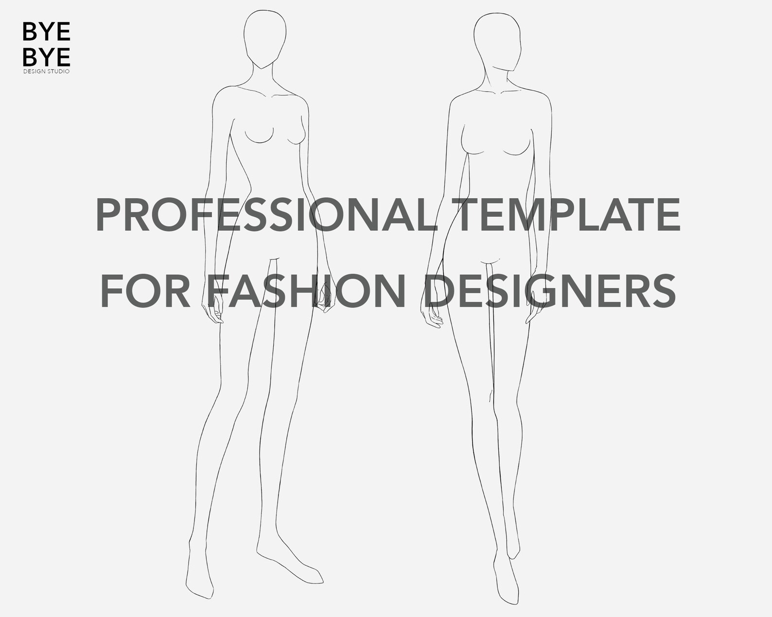 Female Fashion Figure Template - Fashion Croquis - Etsy
