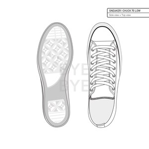 CHUCK 70 LOW - Fashion Design Flat Sketches to Download - Technical CAD ...