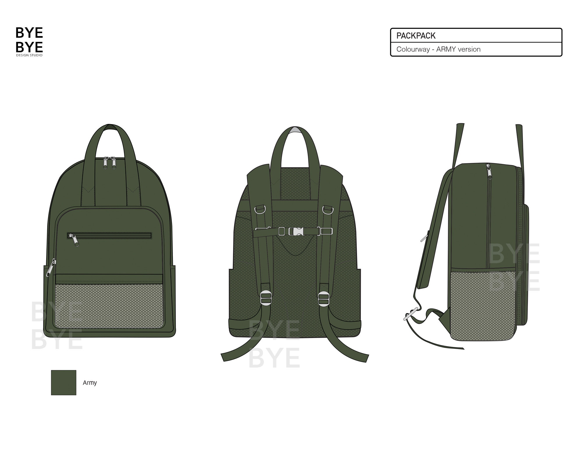 BACKPACK Fashion Design Flat Sketches to Download Technical CAD Drawing ...
