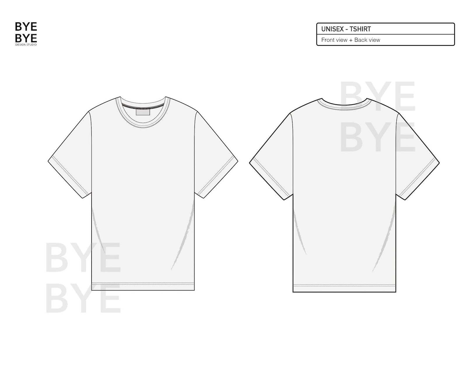 UNISEX T-SHIRT - Fashion Design Flat Sketches to Download - Technical ...
