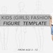 Kids girls Fashion Figure Template Fashion Croquis Kids - Etsy