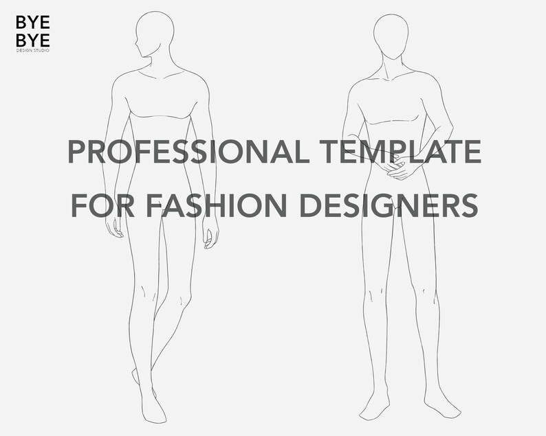 Male Fashion Figure Template - Fashion Croquis #4 - Etsy