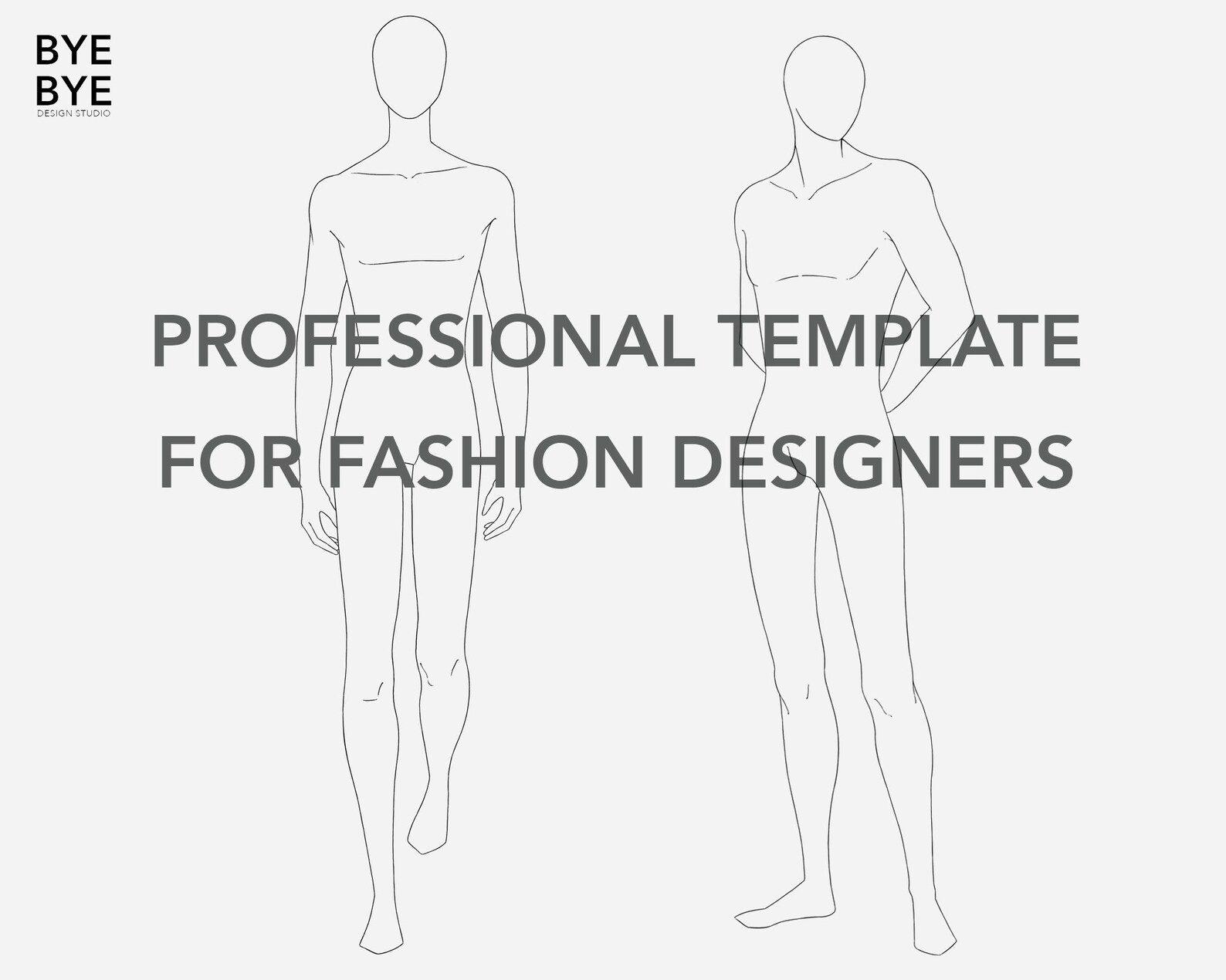 Male Fashion Figure Template - Fashion Croquis #1 - Etsy