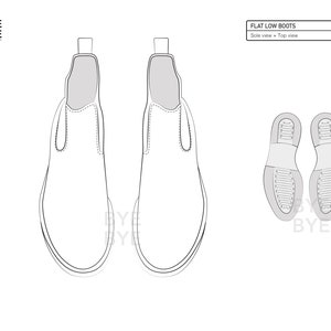 FLAT Low BOOTS - Fashion Design Flat Sketches to Download - Technical ...