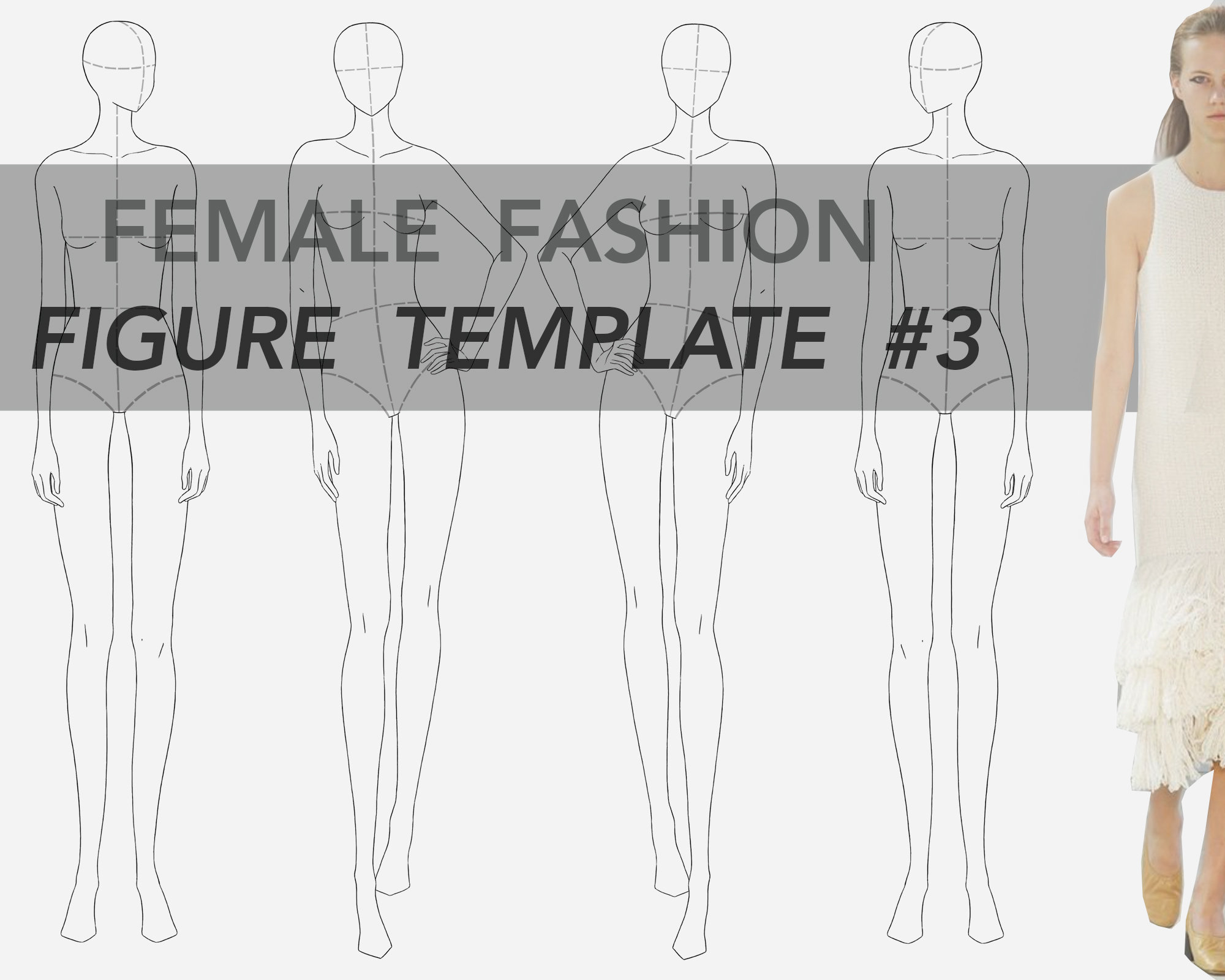 Female Fashion Figure Template - Fashion Croquis #3 - Etsy