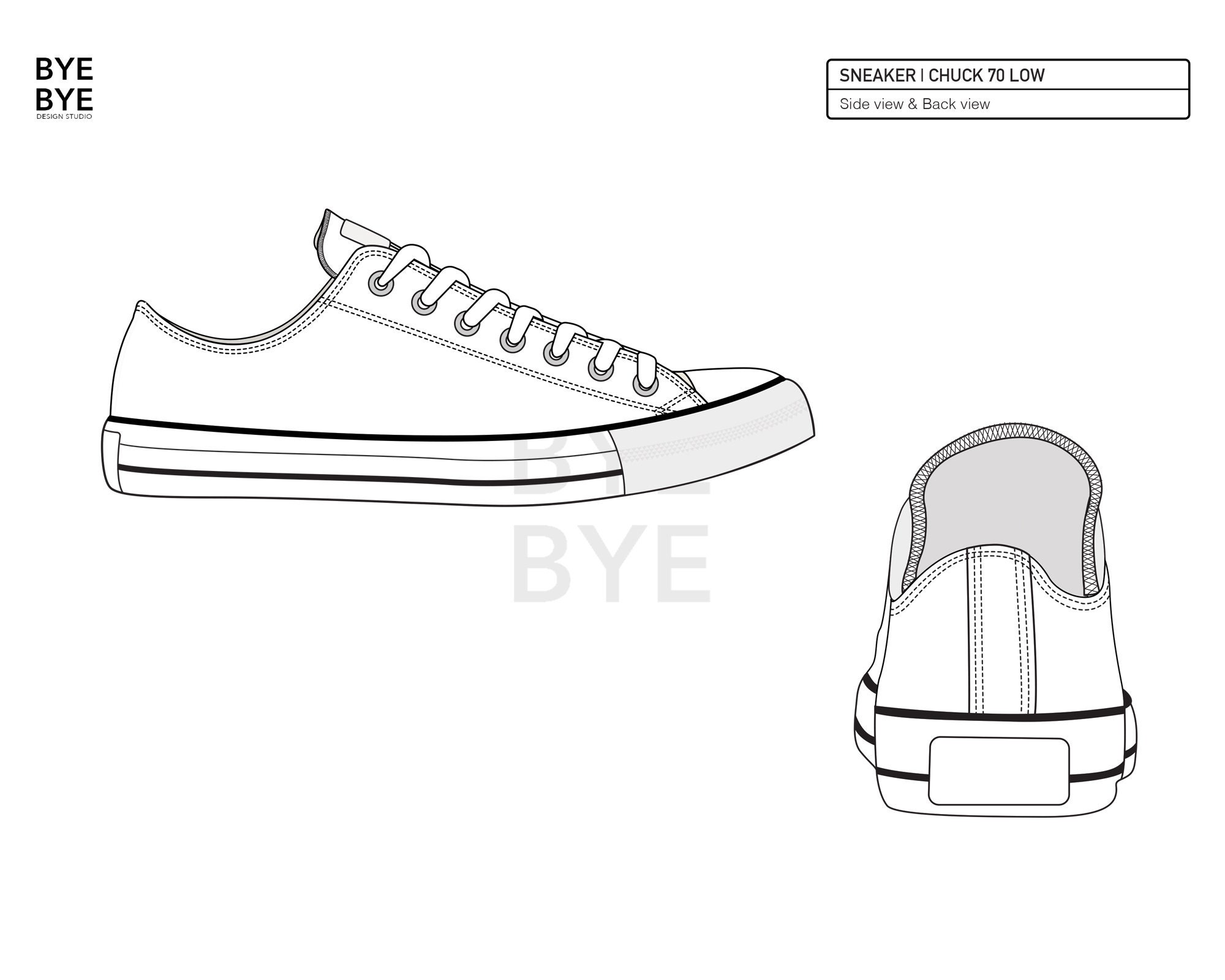 CHUCK 70 LOW - Fashion Design Flat Sketches to Download - Technical CAD ...