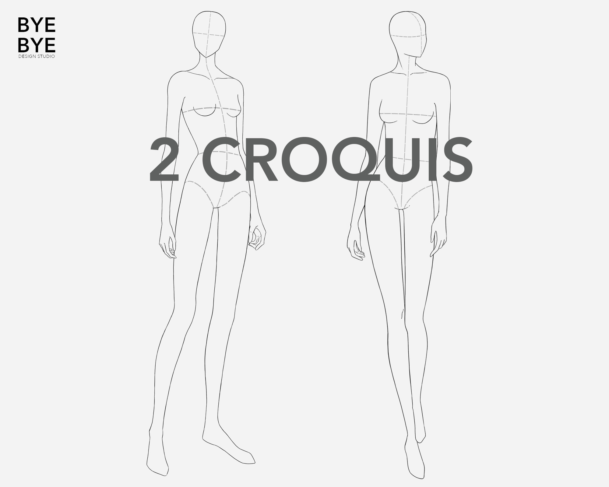 Female Fashion Figure Template - Fashion Croquis - Etsy