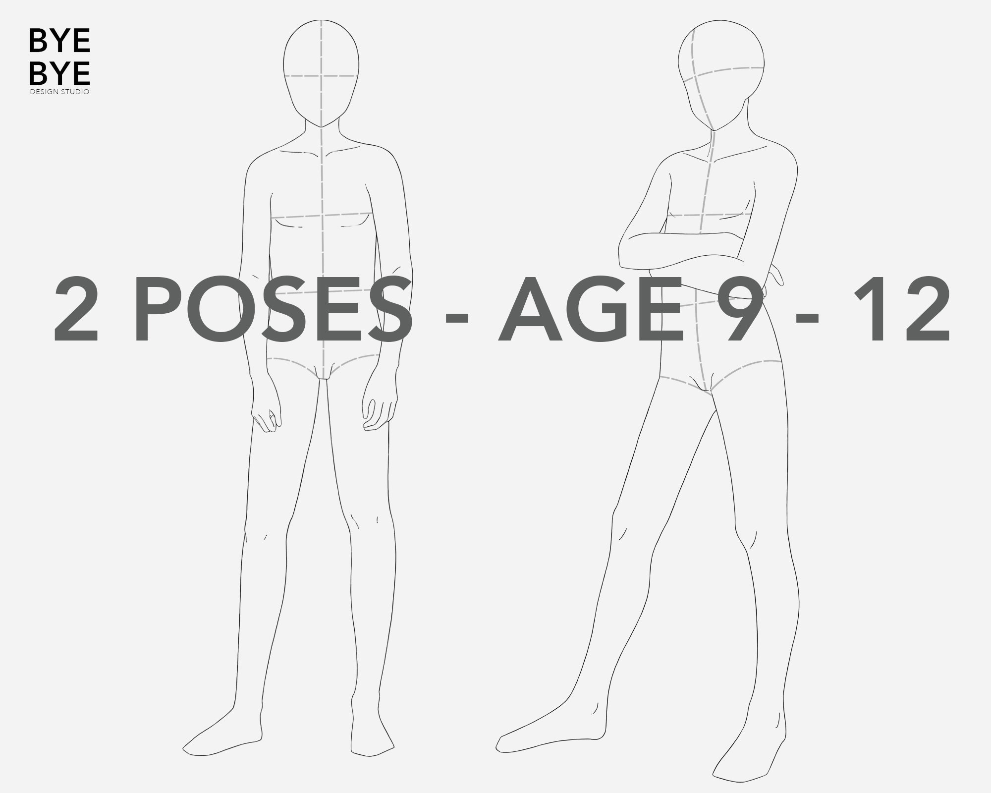 Kids (boys) Fashion Figure Template - Fashion Croquis Kids - Etsy