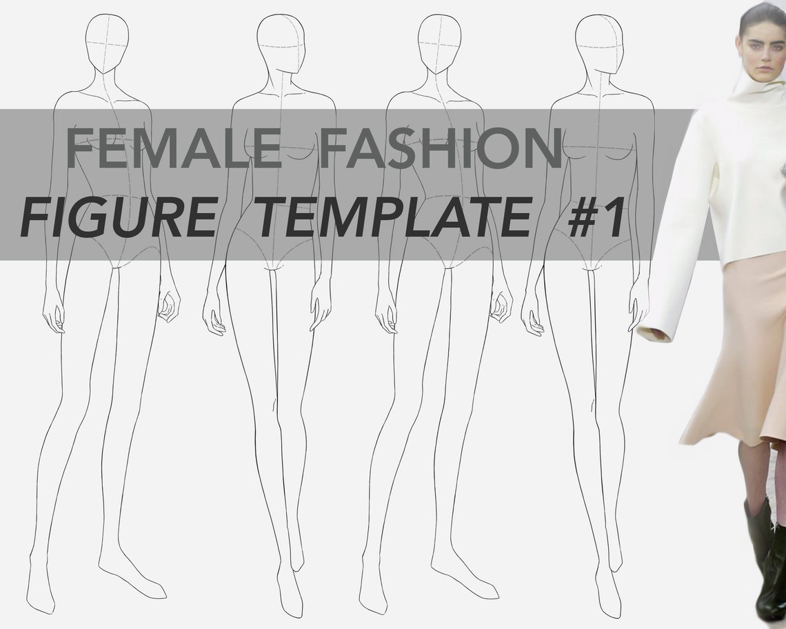 Female Fashion Figure Template - Fashion Croquis - Etsy