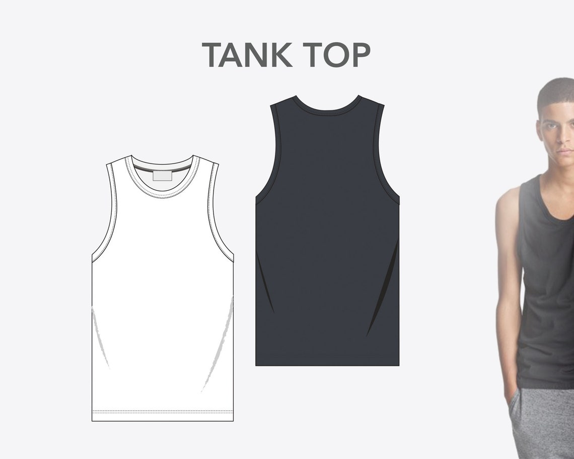 MEN'S TANKTOP - Fashion Design Flat Sketches to Download - Technical ...