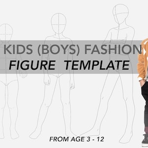 Kids (boys) Fashion Figure Template - Fashion Croquis Kids - Etsy