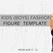 Kids (boys) Fashion Figure Template - Fashion Croquis Kids - Etsy