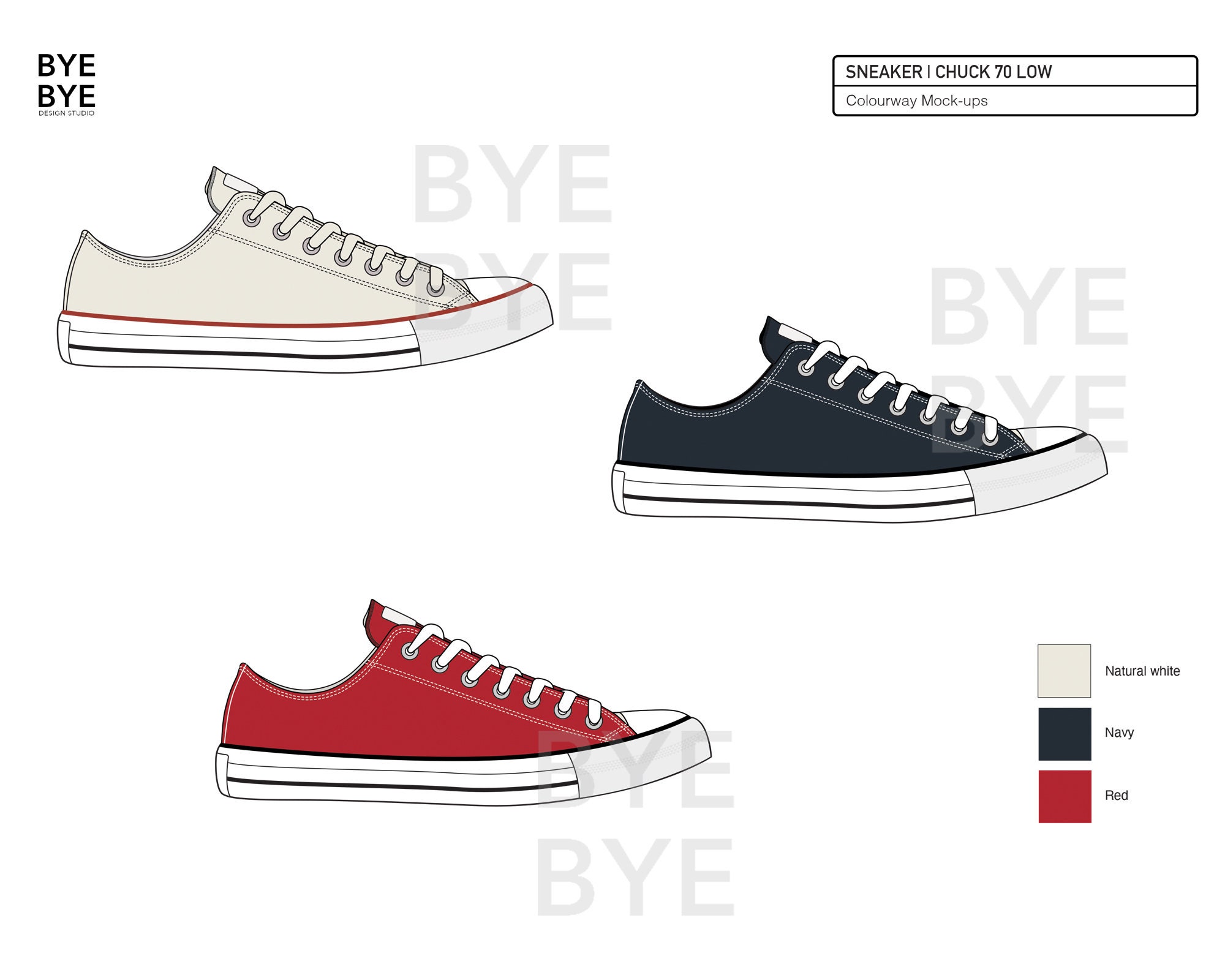 CHUCK 70 LOW - Fashion Design Flat Sketches to Download - Technical CAD ...