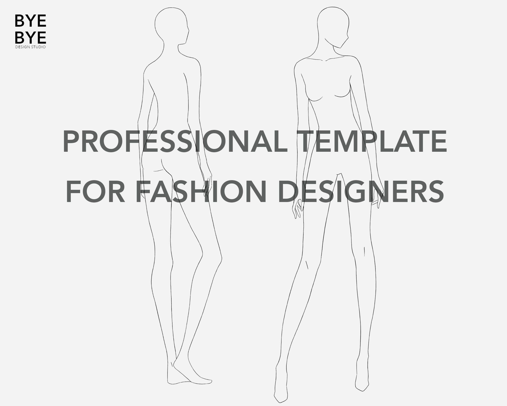 Fashion Sketchbook Figure Template - Fashion Croquis #2 - Etsy