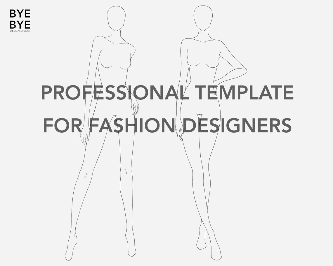 Female Fashion Figure Template - Fashion Croquis #5 - Etsy