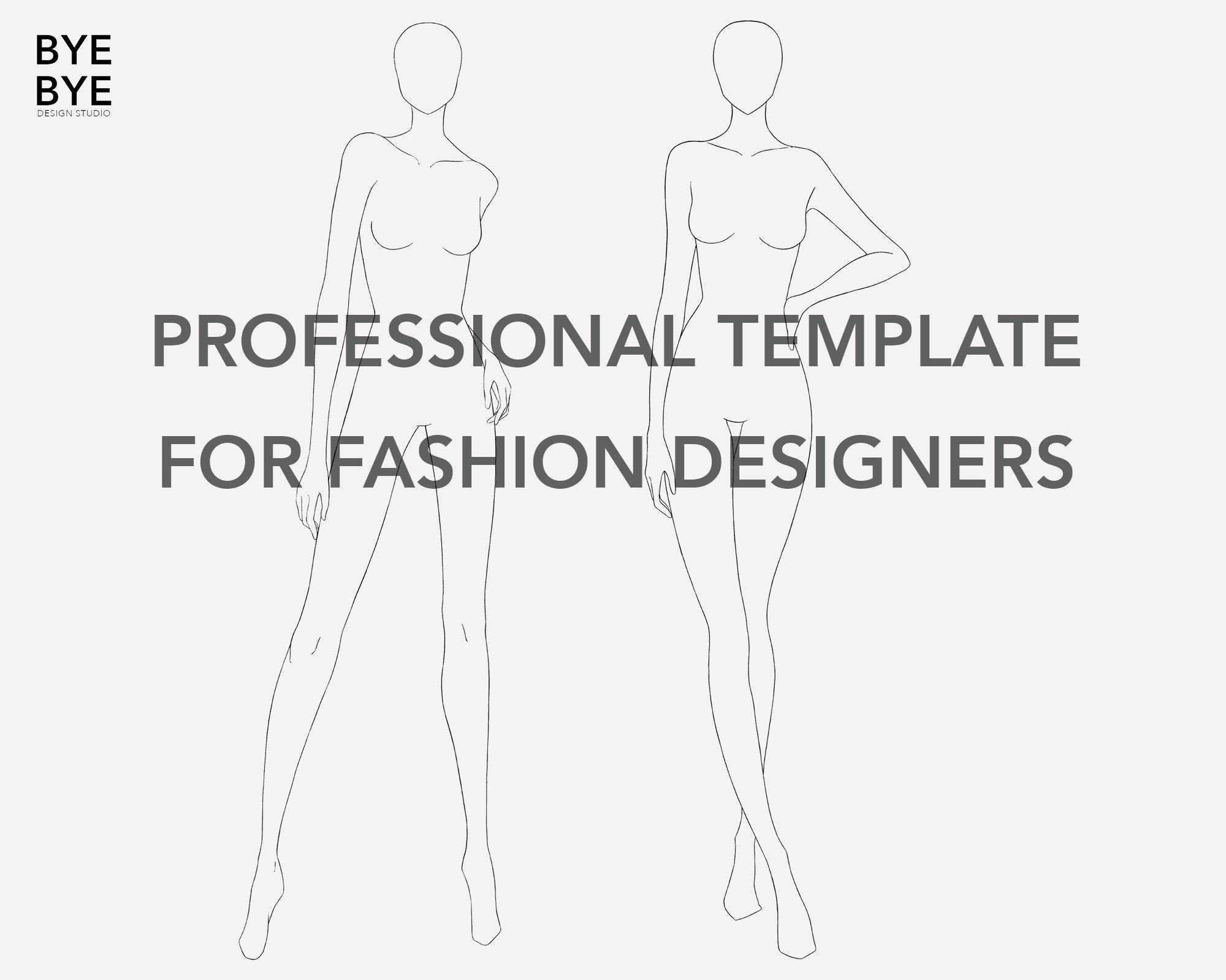Female Fashion Figure Template - Fashion Croquis #5 - Etsy