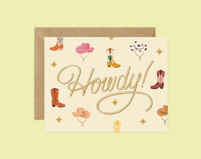 Howdy A2 Greeting Card - Etsy
