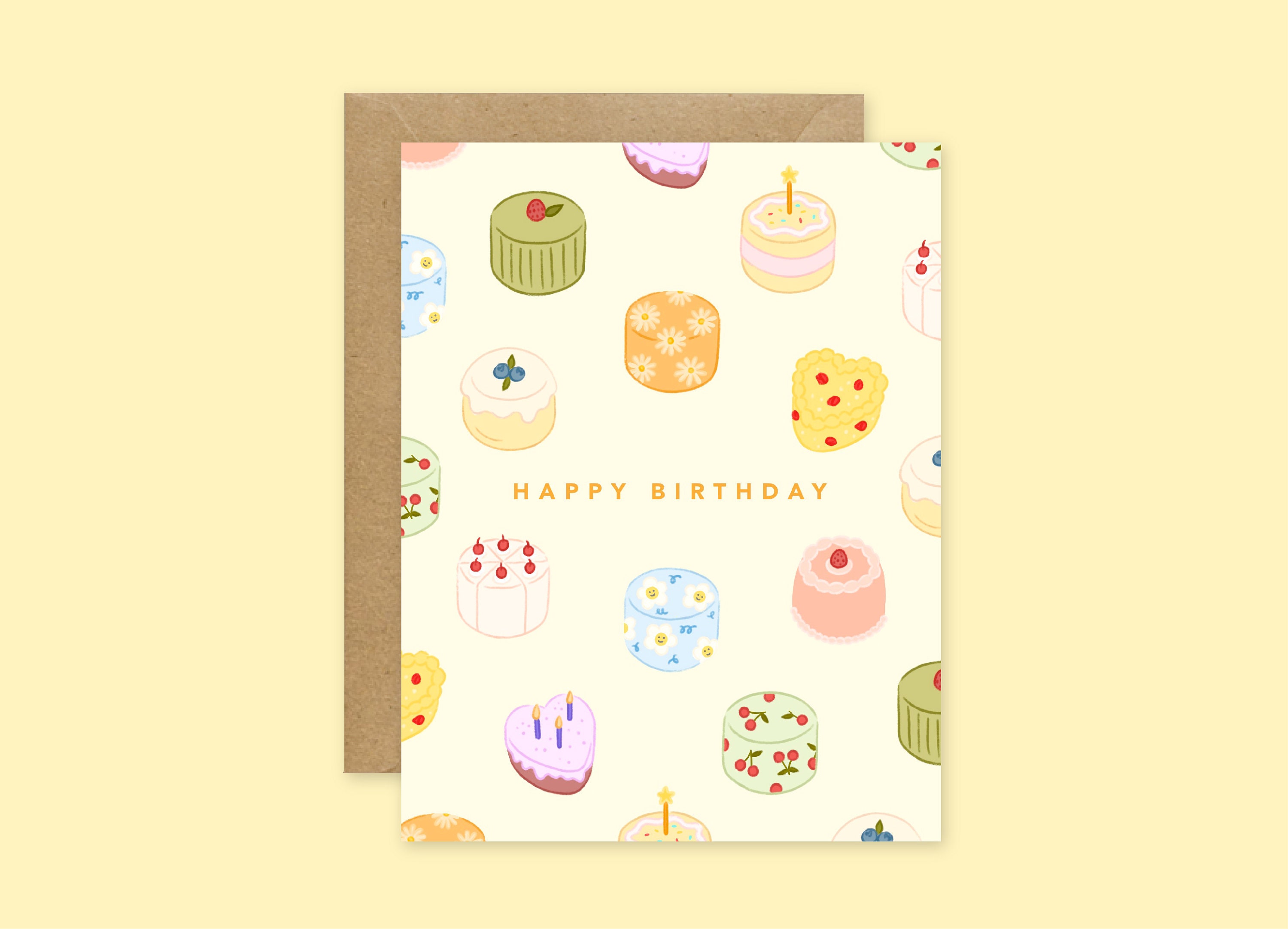 Birthday Cakes Card A2 Greeting Card - Etsy
