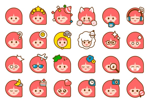 Cute Character Clip Art Emoticon PNG JPG | Etsy